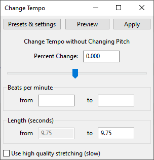 Change tempo, speed, and pitch - Learning Audacity