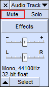Mute and solo a track - Learning Audacity